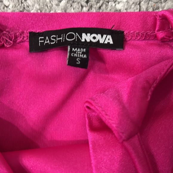 Fashion Nova | Tops | Neon Pink Bodysuit With Keyhole And One Shoulder ...